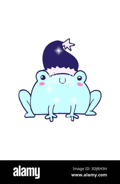 glitter effect animation of cartoon christmas frog Stock Video Footage ...