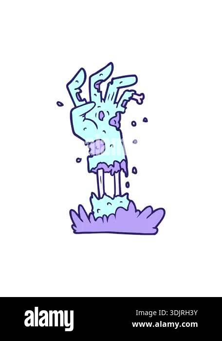 shivering motion animation of spooky zombie hand cartoon Stock Video ...