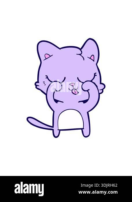 neon light effect animation of fun cartoon cat Stock Video Footage - Alamy