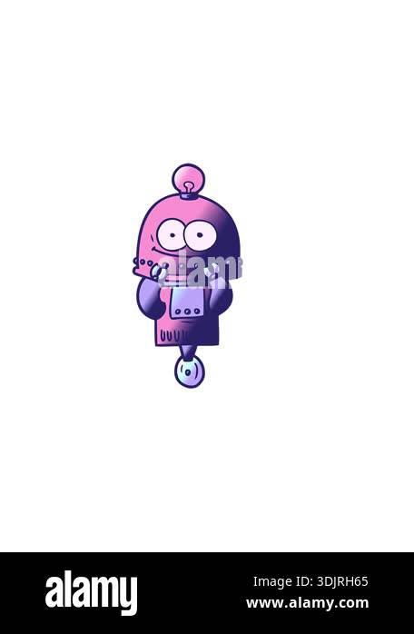 horizontally vibrating animation of robot with light bulb Stock Video ...