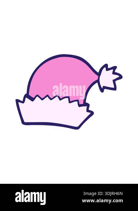 bob and pause animation of cartoon christmas hat design Stock Video ...