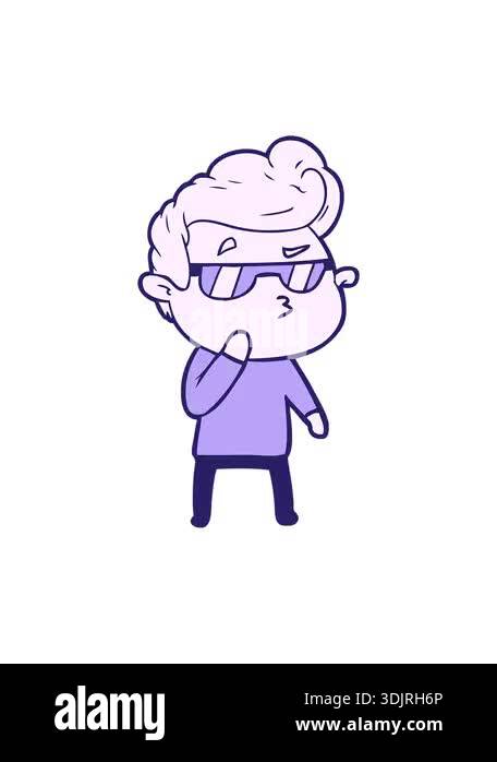 shivering motion animation of cartoon of cool guy Stock Video Footage ...