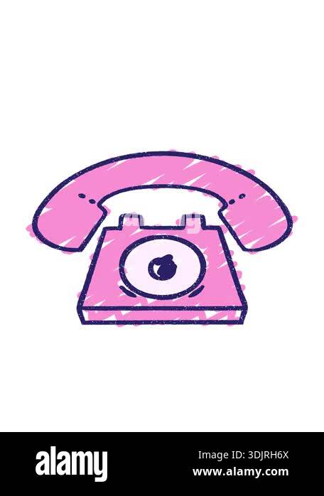 bobbing motion animation of Telephone Chalk Drawing image Stock Video ...