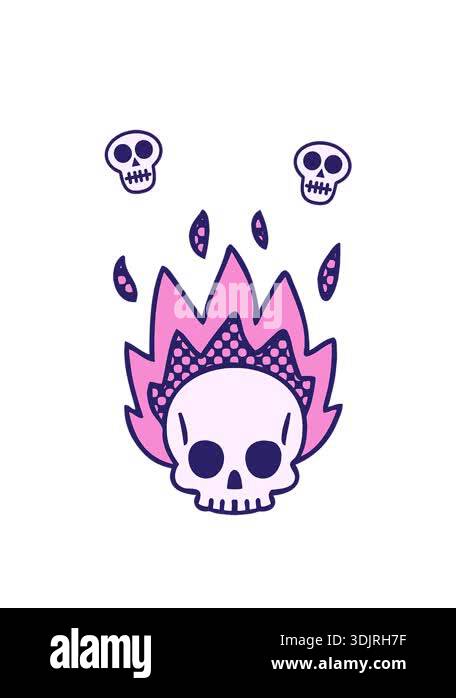 spinning skulls animation of quirky cartoon skull Stock Video Footage ...