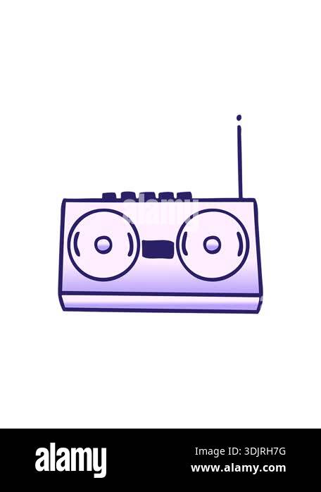 attention grabbing animation of gradient shaded cartoon of a retro ...