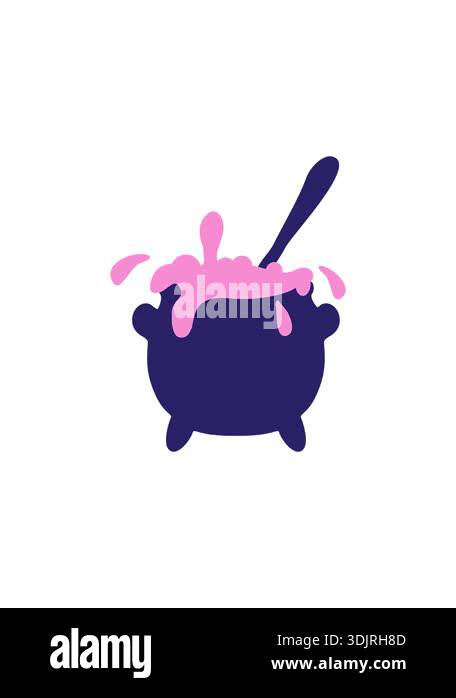 radioactive glowing animation of bubbling cauldron Stock Video Footage ...