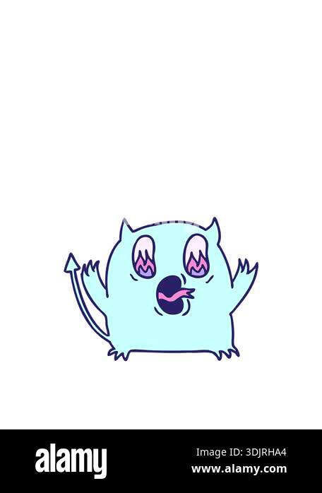 rise and float animation of freehand drawn cartoon of cute kawaii red ...