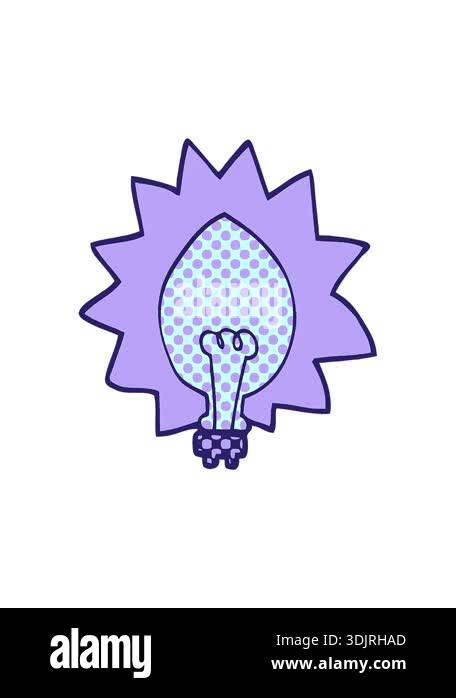 shine light effect animation of cartoon doodle light bulb Stock Video ...