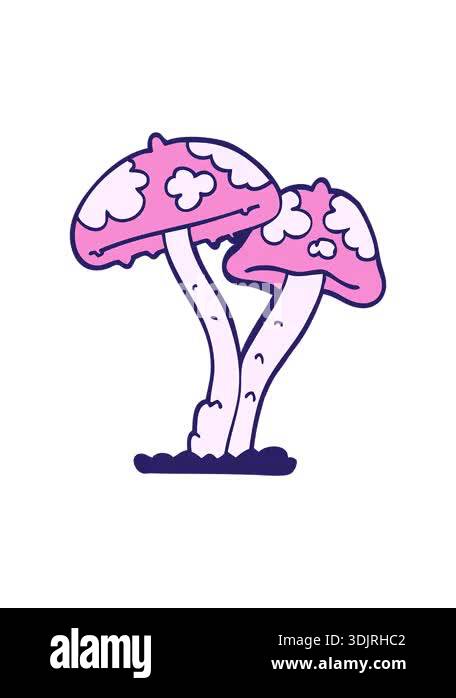 spinning motion animation of drawing of a mushroom Stock Video Footage ...