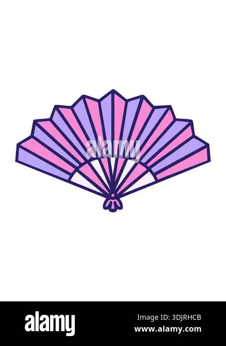 pixelize effect animation of a traditional open japanese folding fan ...