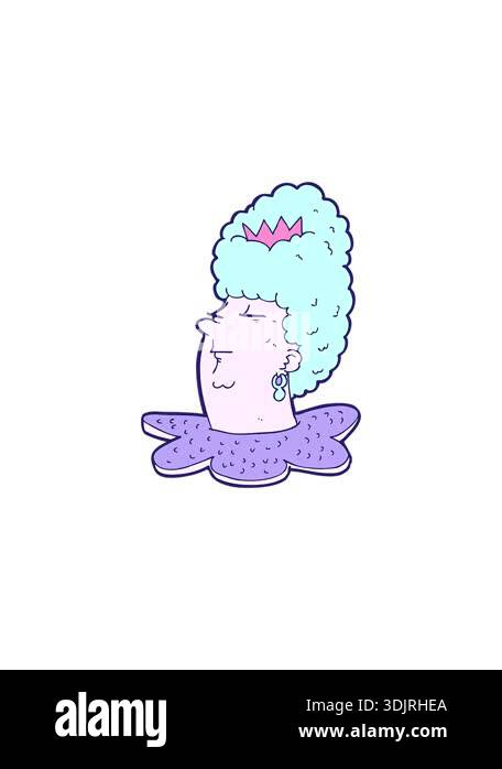 starburst effect animation of cartoon queen's head Stock Video Footage ...