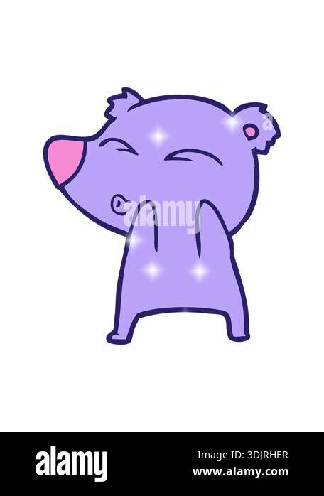 glitter effect animation of whistling bear Stock Video Footage - Alamy