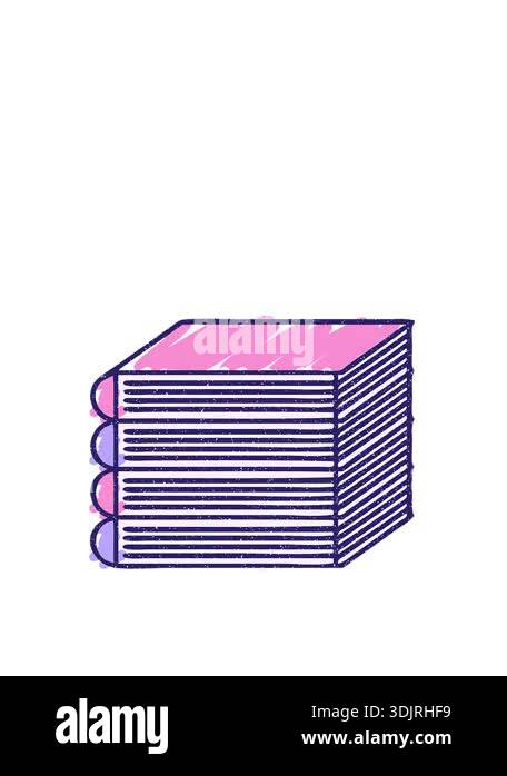 stretching up animation of School Books Chalk Drawing Stock Video ...