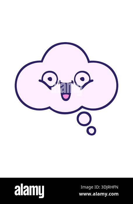 shaking motion animation of cute cartoon of a thought bubble Stock ...