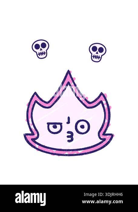 spinning skulls animation of Flames Chalk Drawing Stock Video Footage ...