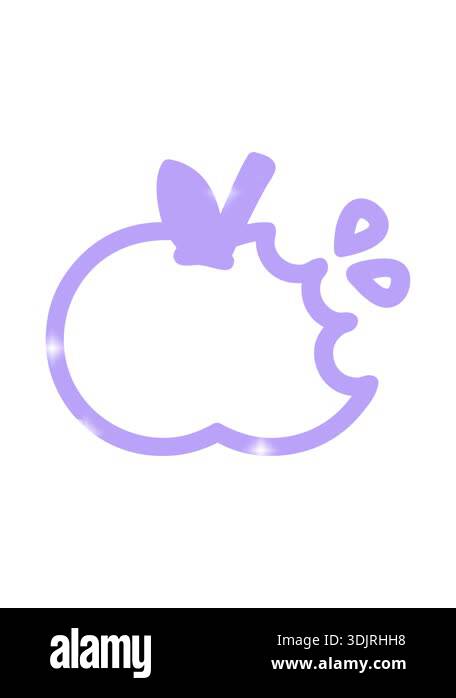 glitter effect animation of bitten apple symbol icon Stock Video ...