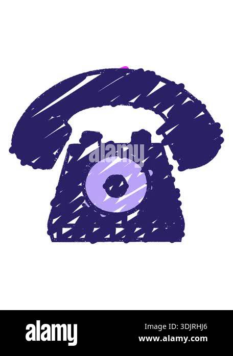 power up animation of Telephone Chalk Drawing Stock Video Footage - Alamy