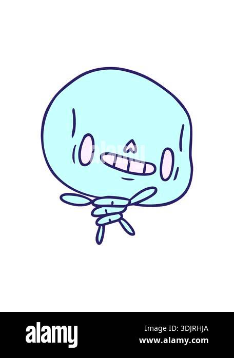 bobbing motion animation of cartoon of kawaii cute dead skeleton Stock ...