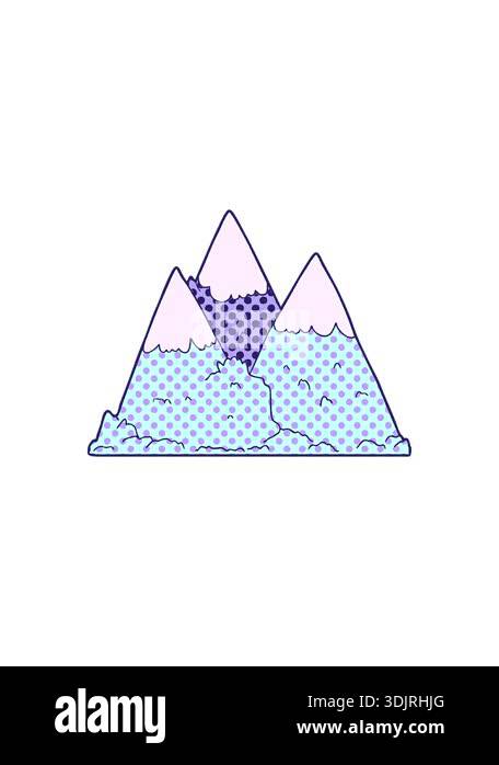 radioactive glowing animation of cartoon mountains Stock Video Footage ...