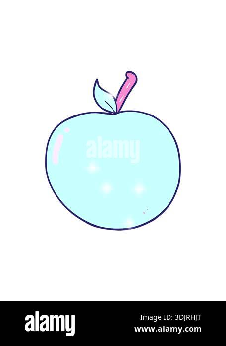 glitter effect animation of cartoon apple image Stock Video Footage - Alamy