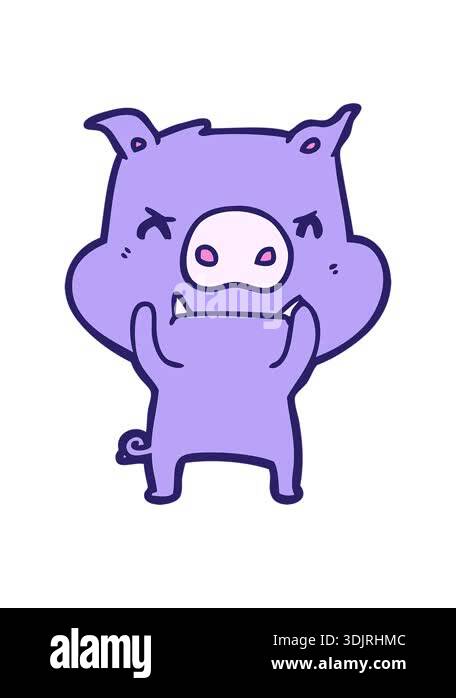 bobbing motion animation of angry cartoon pig Stock Video Footage - Alamy