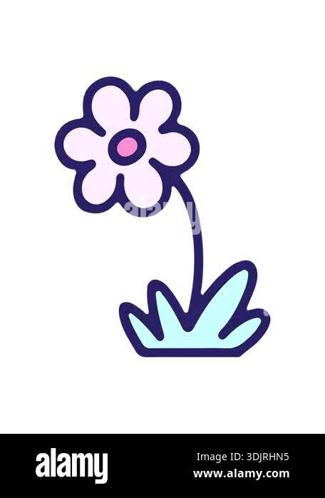 pixelize effect animation of flower design cartoon element Stock Video ...