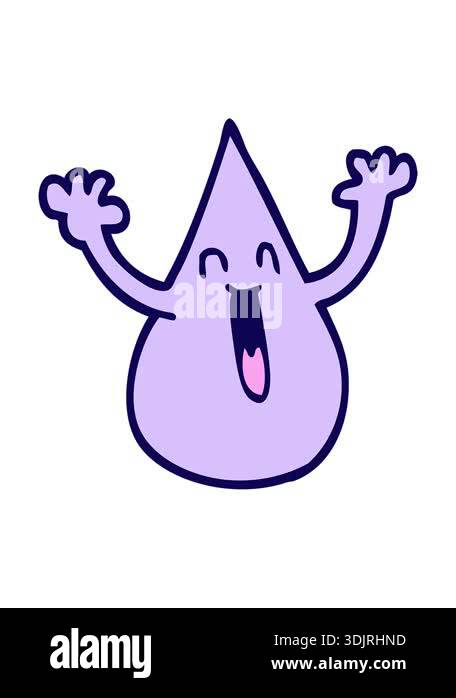 neon light effect animation of cartoon doodle rain drop Stock Video ...