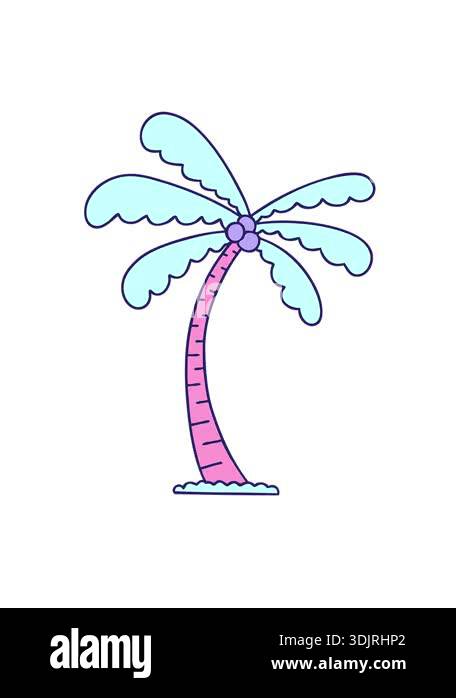 vibrating motion animation of hand drawn quirky cartoon palm tree Stock ...