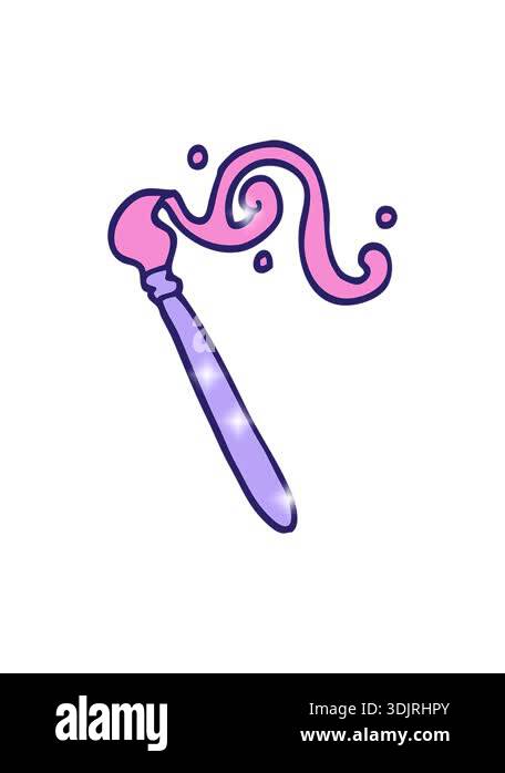 glitter effect animation of cartoon doodle paint brush Stock Video ...