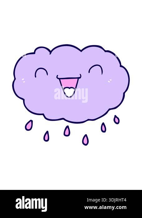 neon light effect animation of happy cartoon cloud Stock Video Footage ...