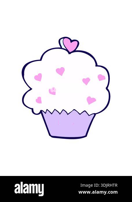 neon light effect animation of cupcake drawing Stock Video Footage - Alamy