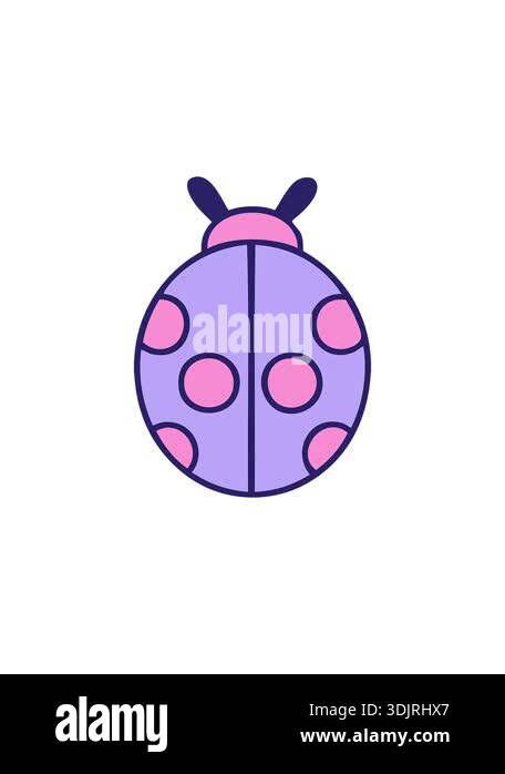 starburst effect animation of cute cartoon of a lady bug Stock Video ...