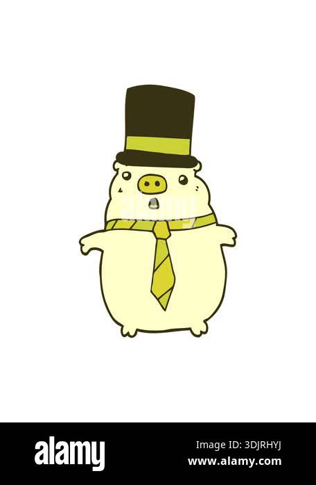 changing color animation of cartoon business pig Stock Video Footage ...