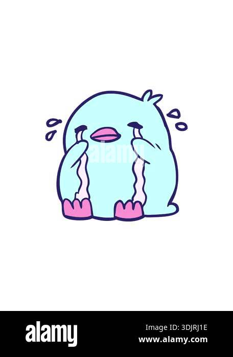 spinning motion animation of cartoon crying bird Stock Video Footage ...