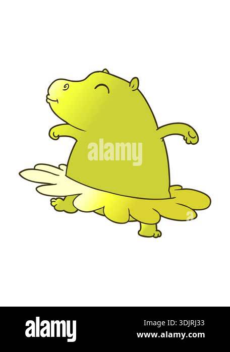 changing color animation of cartoon hippo ballerina Stock Video Footage ...