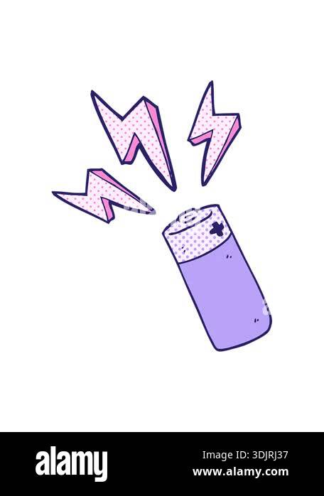 bob and pause animation of freehand drawn cartoon battery Stock Video ...