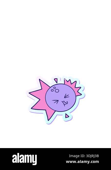 jumping motion animation of sticker of a cartoon bowling ball striking ...