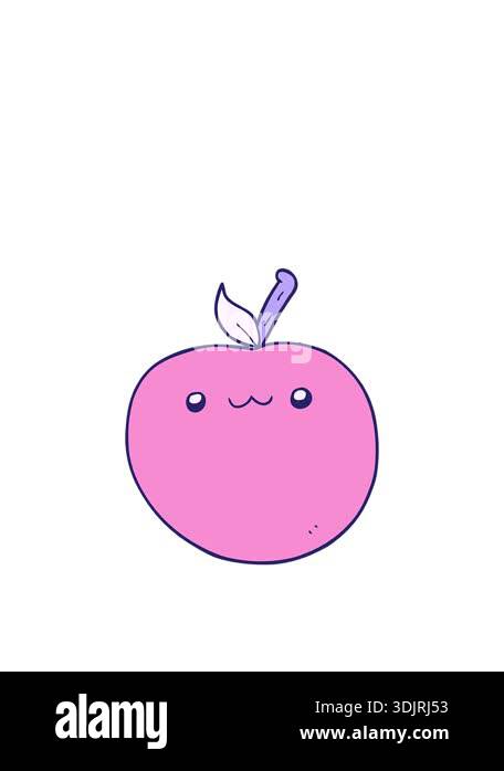 jumping motion animation of cartoon cute apple Stock Video Footage - Alamy