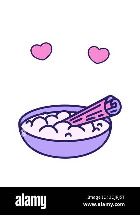 spinning hearts animation of traditional brazilian canjica with ...