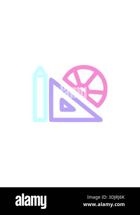 attention grabbing animation of math equipment symbol icon Stock Video ...