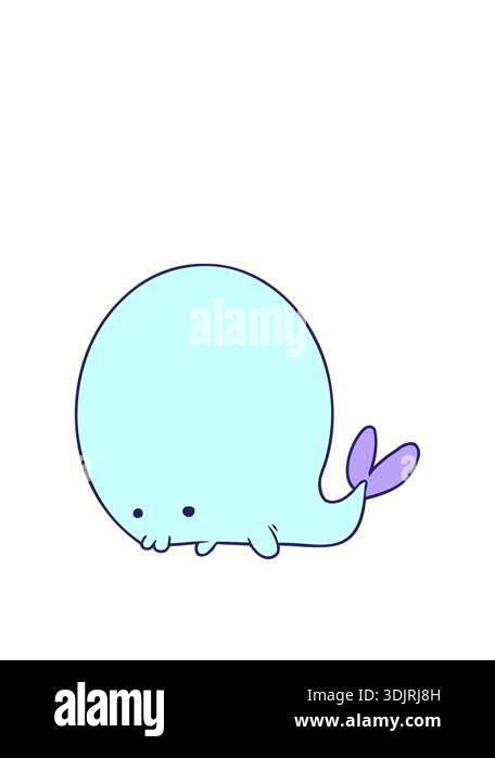 stretching up animation of drawing of whale Stock Video Footage - Alamy