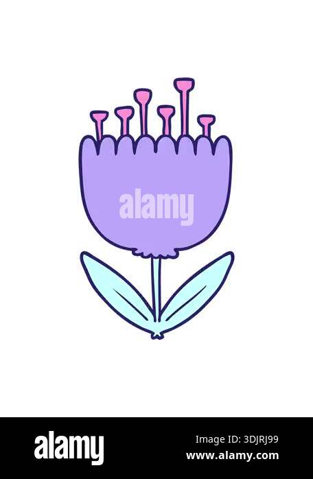 shivering motion animation of retro cartoon flower Stock Video Footage ...