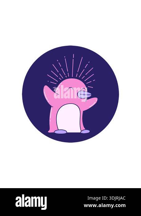 radioactive glowing animation of cheerful penguin Stock Video Footage ...