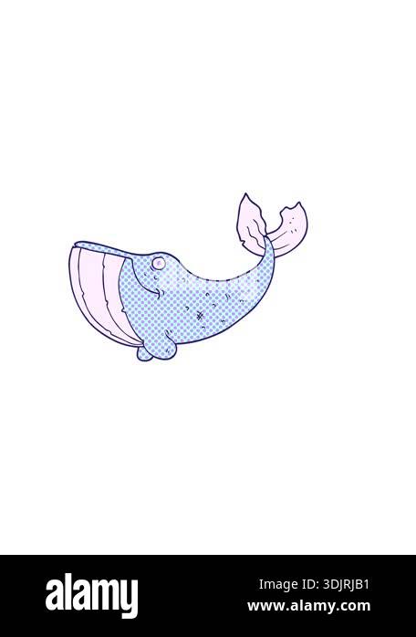 horizontally vibrating animation of freehand drawn cartoon whale Stock ...