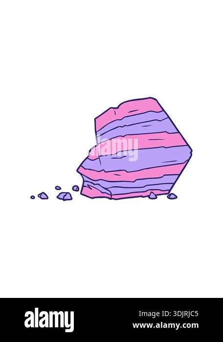 jiggle and pause animation of cartoon large rock Stock Video Footage ...