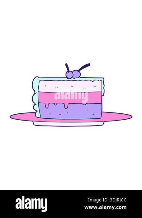 shaking motion animation of cartoon cake illustration Stock Video ...