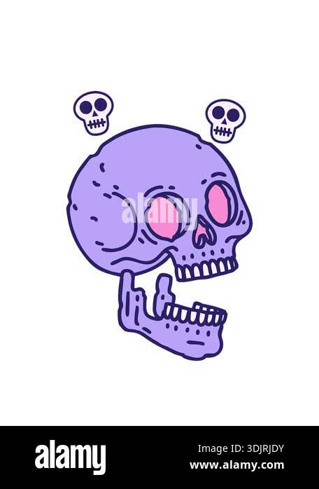 spinning skulls animation of vintage iconic tattoo style image of a ...