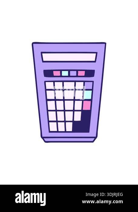 attention grabbing animation of quirky cartoon calculator Stock Video ...