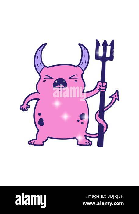 glitter effect animation of cartoon angry little devil Stock Video ...