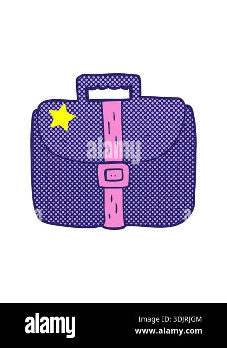 twinkling stars effect animation of freehand drawn cartoon briefcase ...